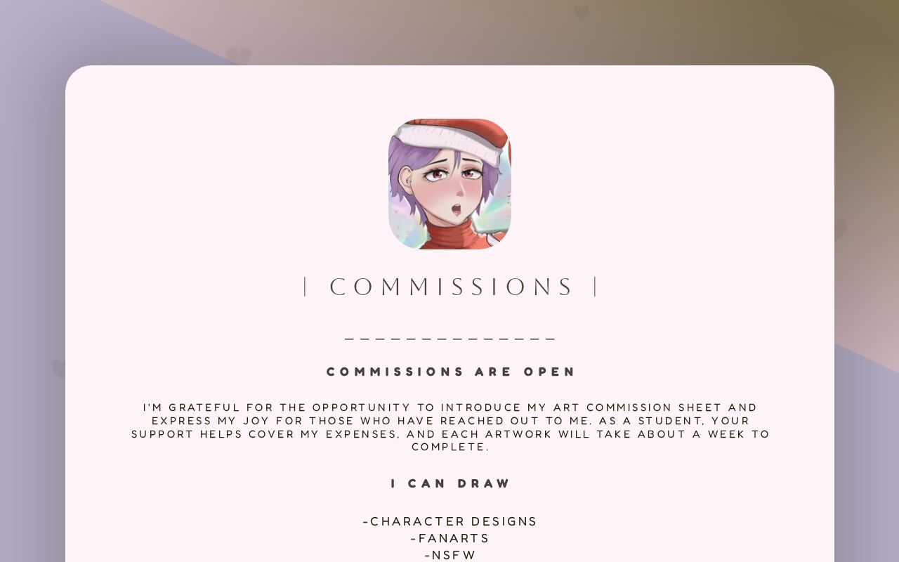 Legma27's Commissions Sheet